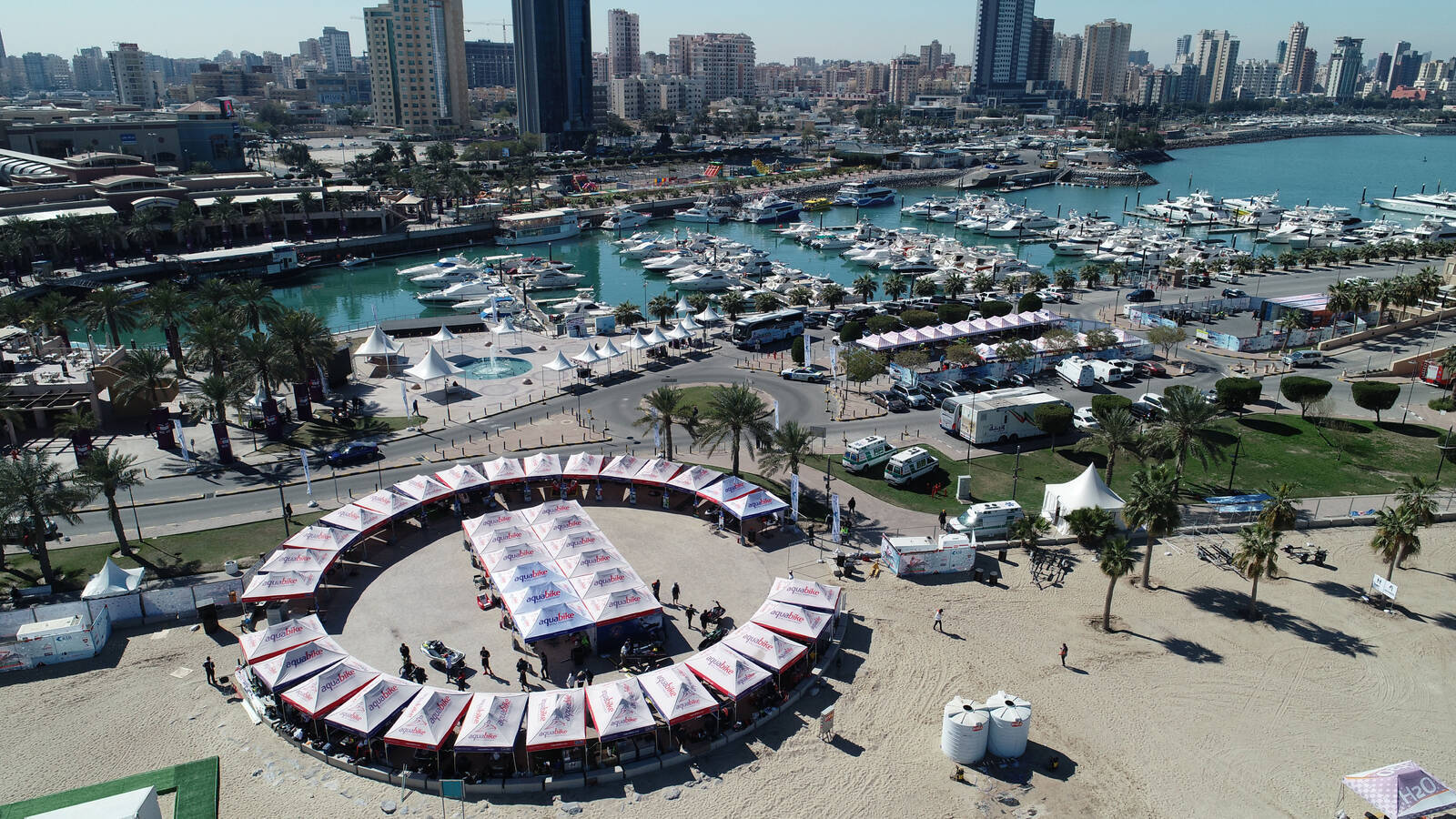 expotent foldable tents perfectly arranged from Aquabike in Kuwait